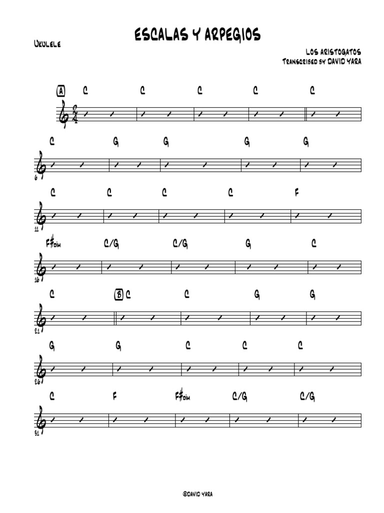 Escalas y Arpegios Aristogatos - Ukulele | PDF