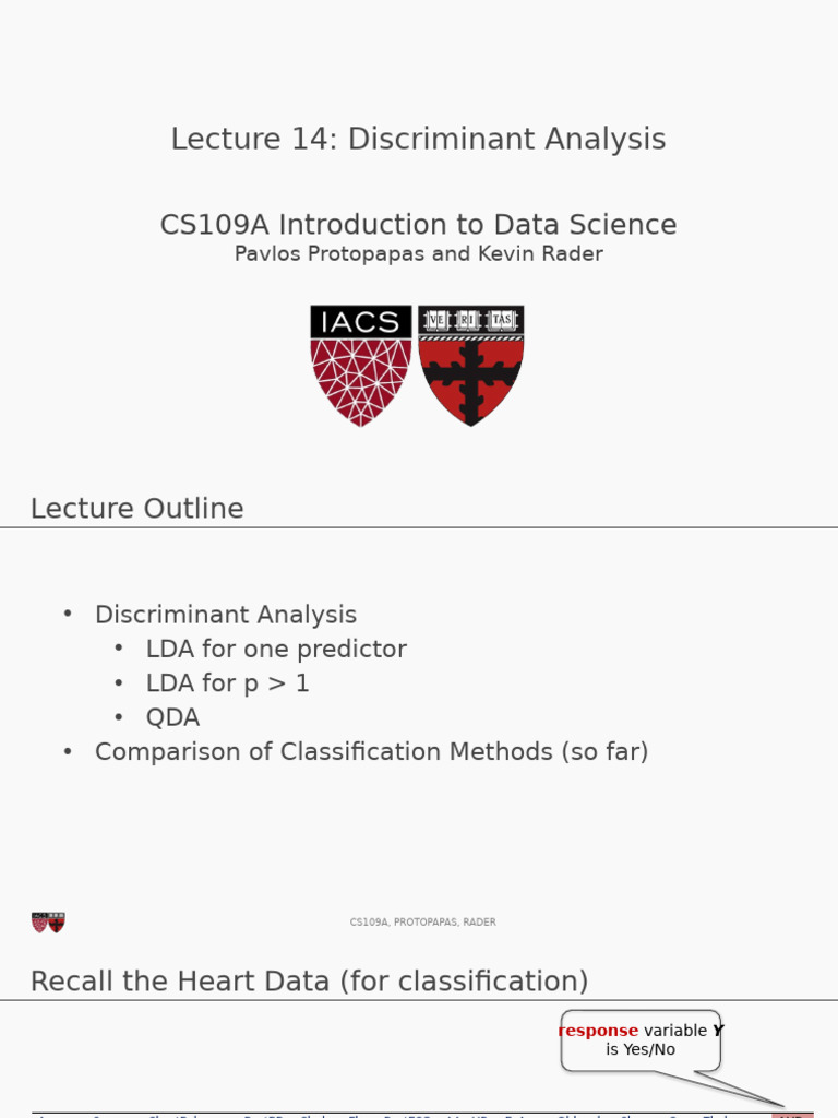 Lecture14 Discriminant Analysis | PDF | Applied Mathematics | Statistical Analysis
