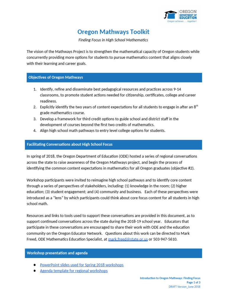 Finding Focus Toolkit | PDF | Mathematics | Learning