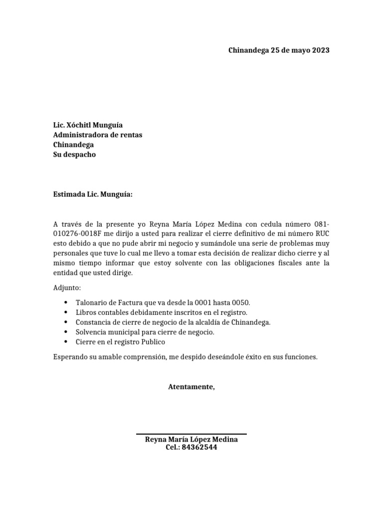 Cierre Definitivo de RUC por Razones Personales | PDF