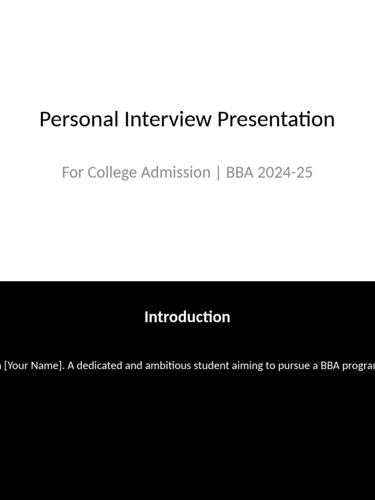 College Admission PI Presentation CardFormat | PDF