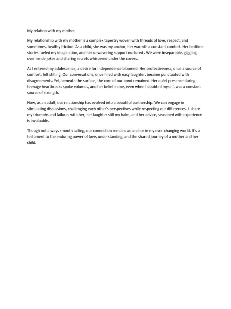The Complex Bond with My Mother | PDF