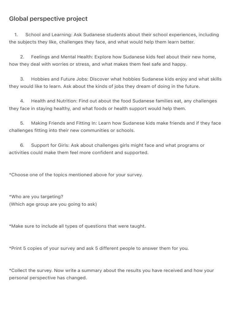 Global Perspective Project - PDF 1027923424 | PDF