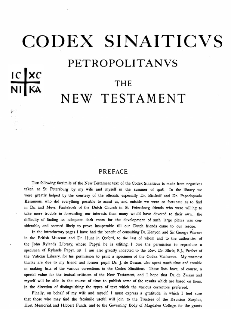 Codex Sinaiticus Versión 1-1-25 | PDF