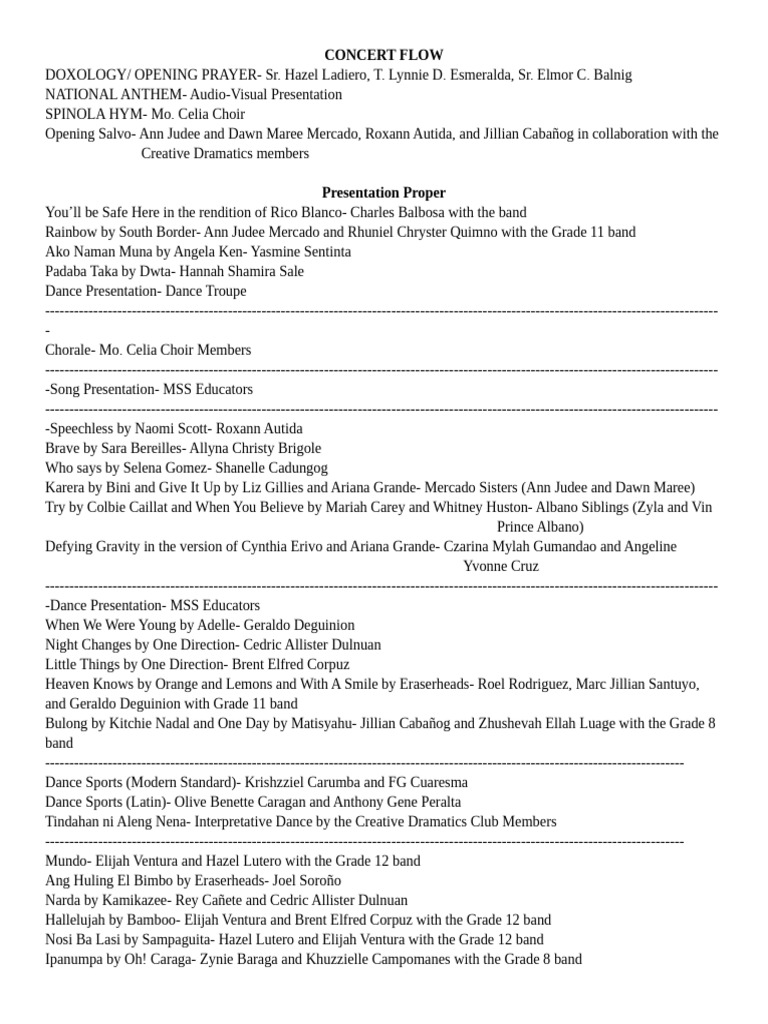 CONCERT-FLOW (1) | PDF | Musicians | Musical Groups