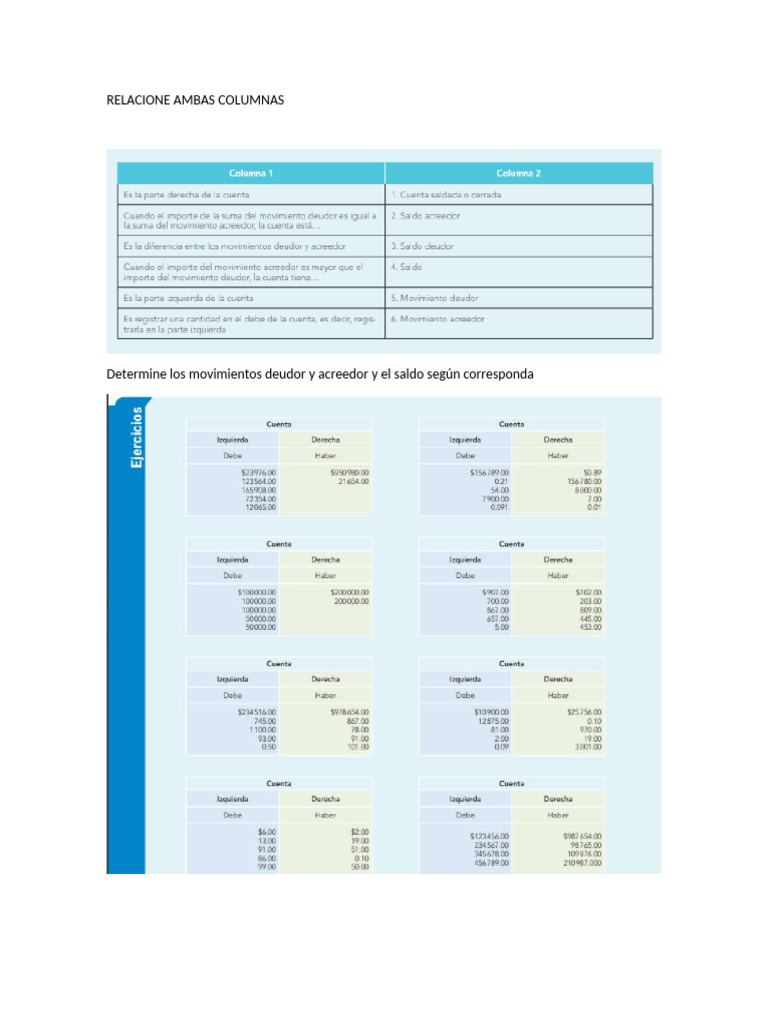 Ejercicios Cuenta 2 | PDF