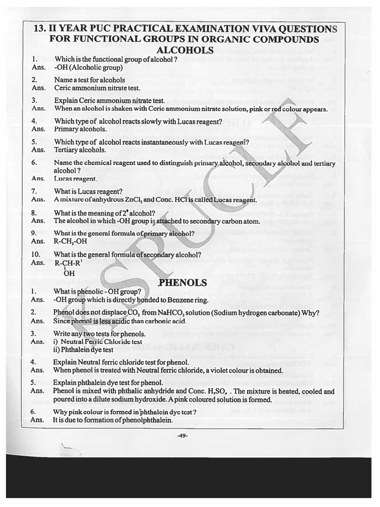 Chemistry Lab Viva Questions | PDF