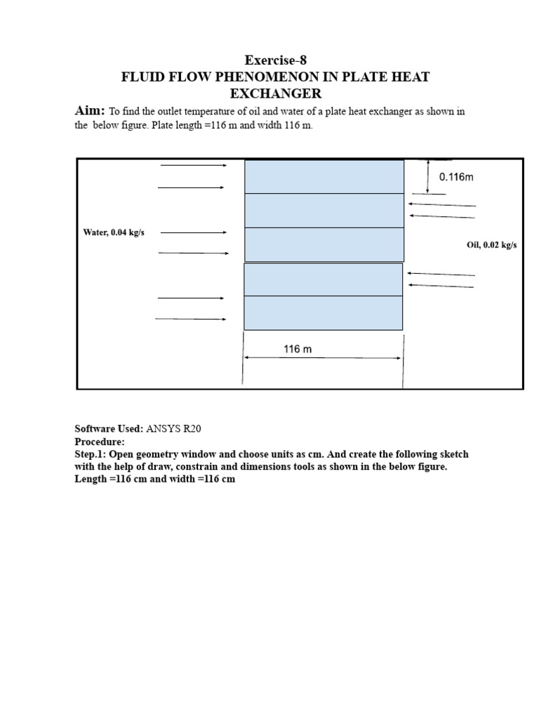 Exercise-8 - Fluid Flow Phenomenon in Plate Heat Exchanger | PDF
