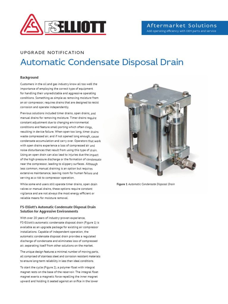 Aftermarket Solutions - Automatic Condensate Disposal Drain | PDF ...