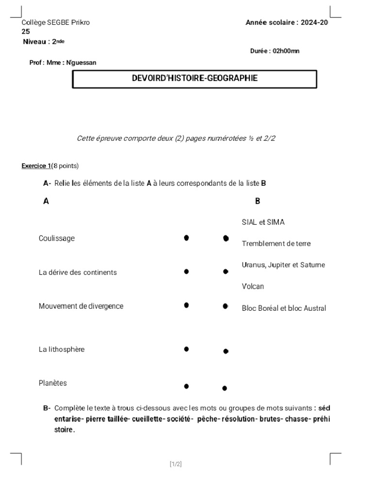 Devoir 2nde2_Phoenix | PDF