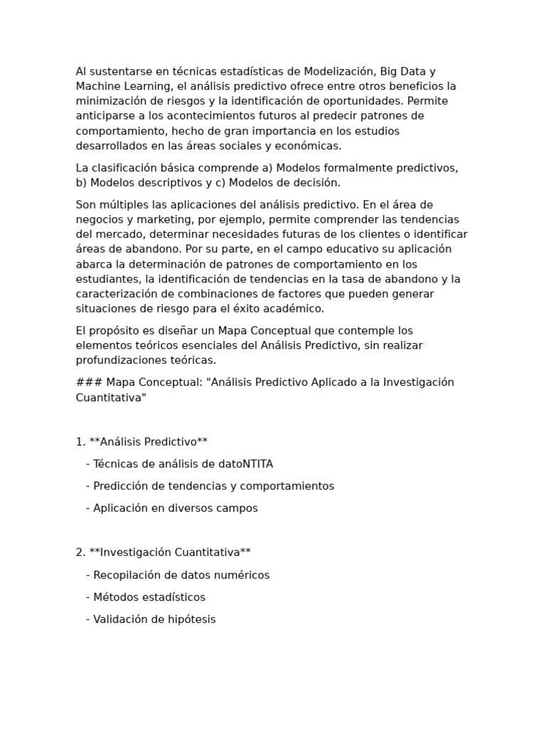 Mapa Conceptual | PDF | Analítica predictiva | Investigación cuantitativa