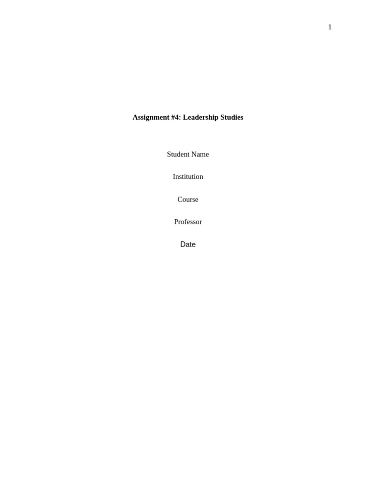 Assignment | PDF | Leadership | Psychology