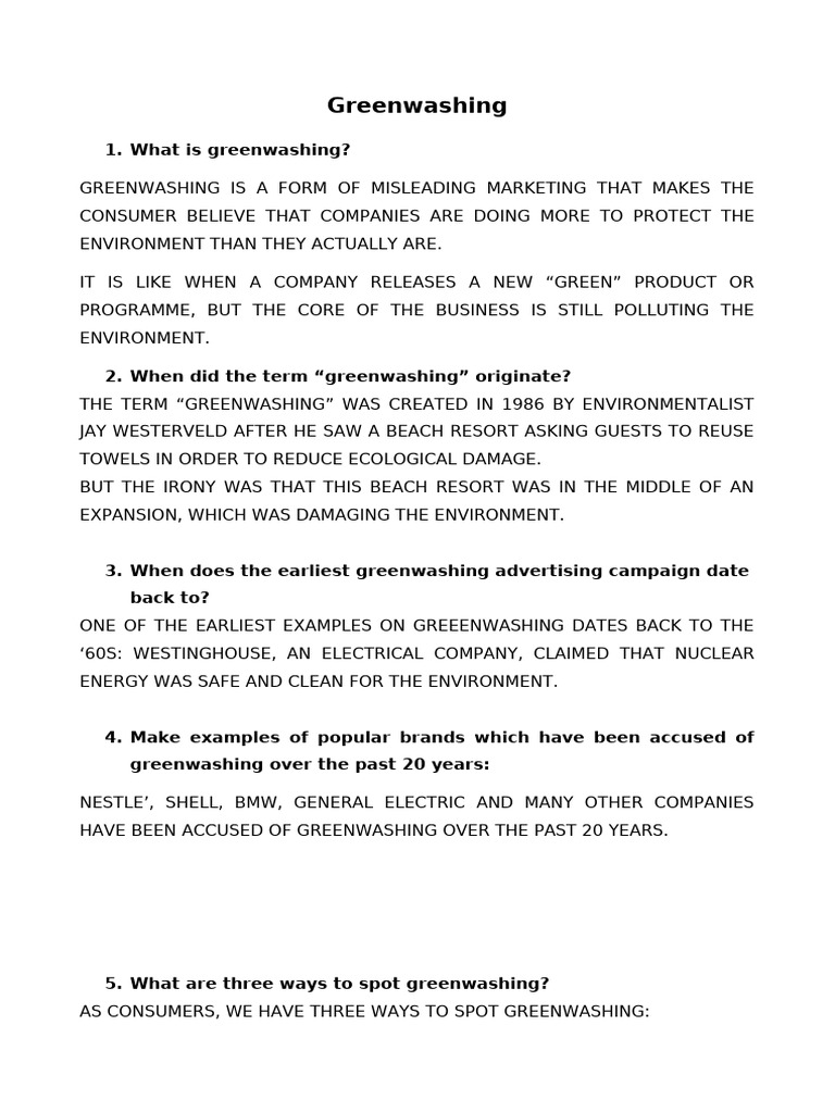 Greenwashing | PDF
