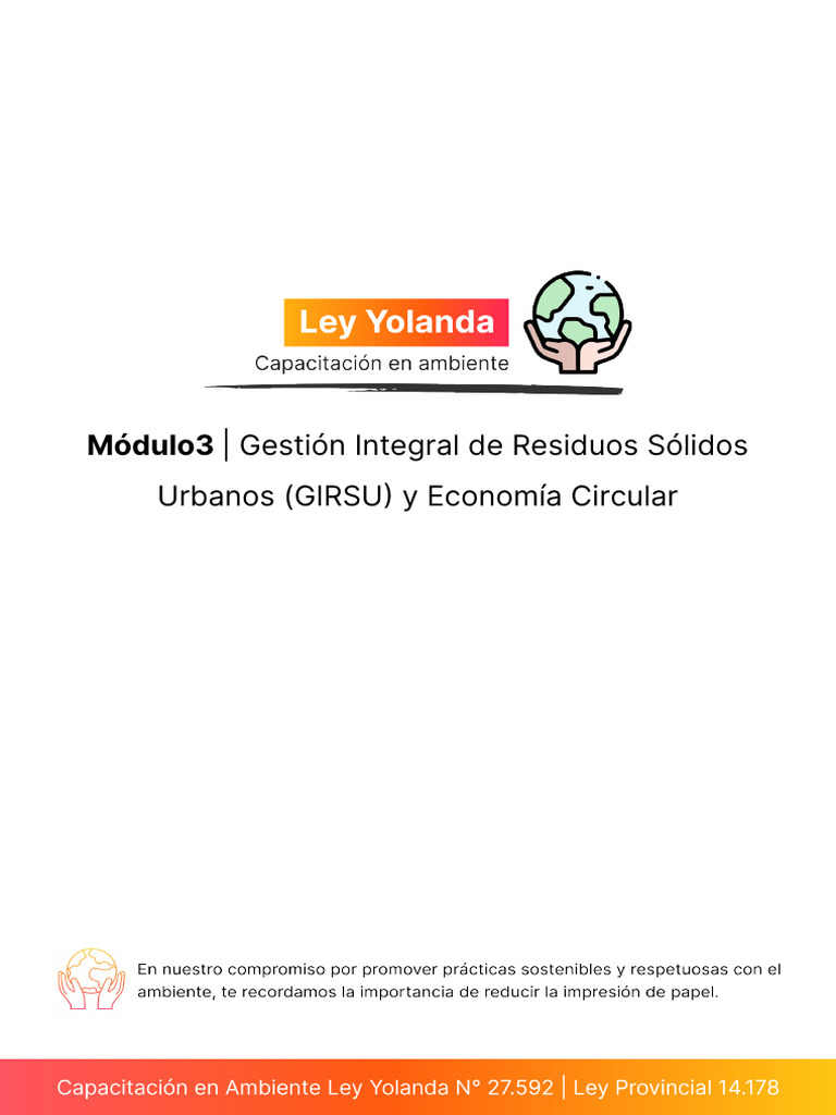 Modulo 3 GIRSU + EC Final | PDF | Vertedero | Residuos