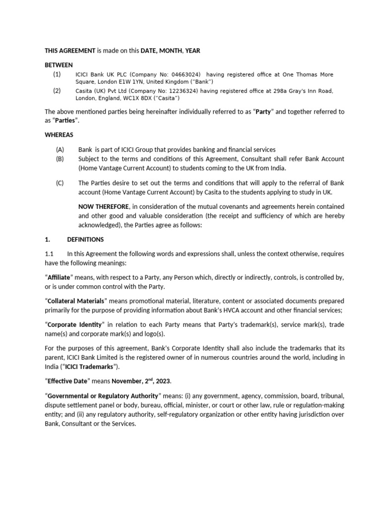 Generic Student Agreement Icici | PDF | Indemnity | License
