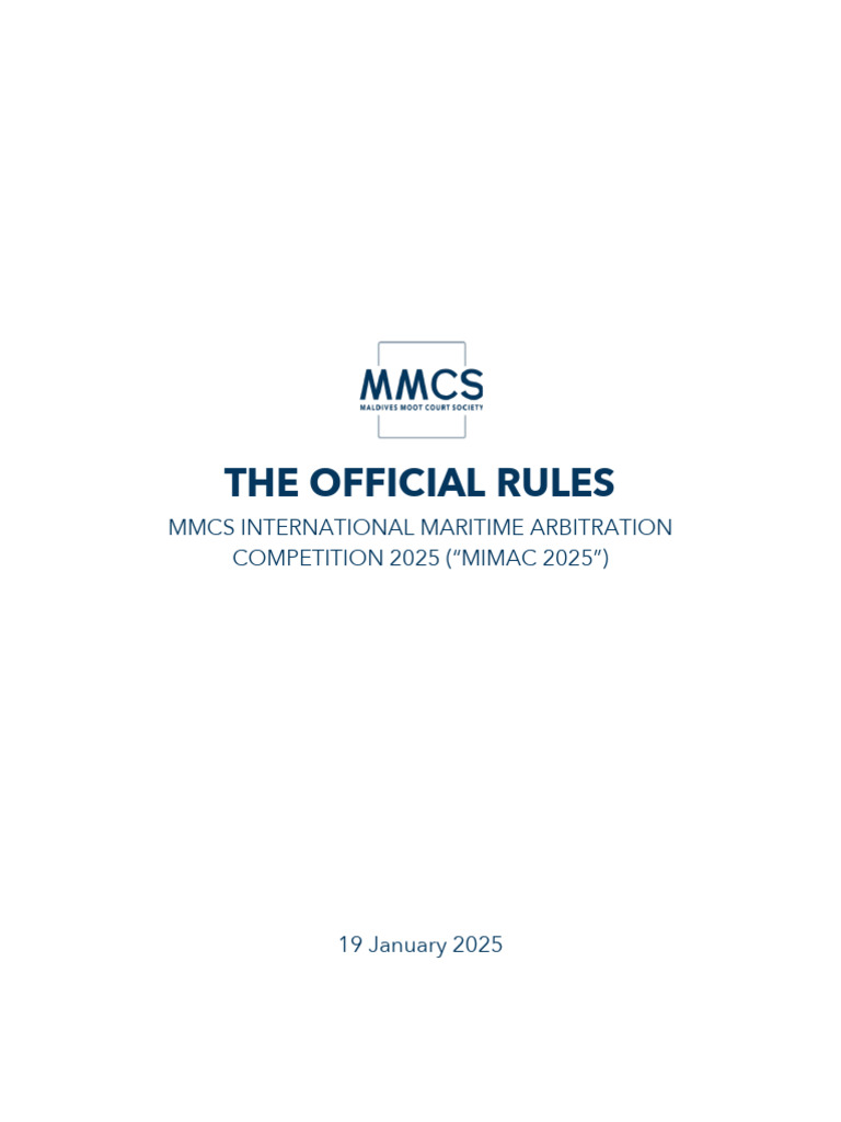 MIMAC 2025 Official Rules by MMCS | PDF | Arbitral Tribunal | Citation