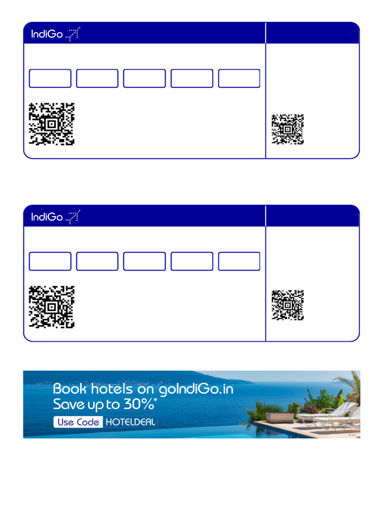Indigo Flight Boarding Pass Details | PDF