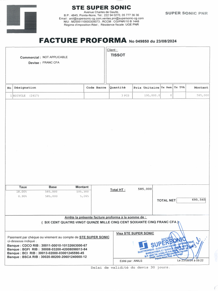 Devis SUPERSONIC VTT - RB2 | PDF