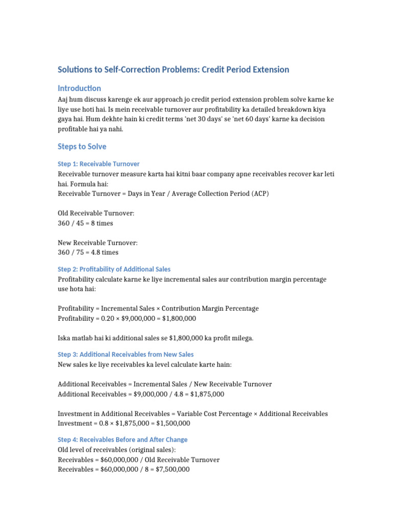 Solutions Credit Period Problems | PDF