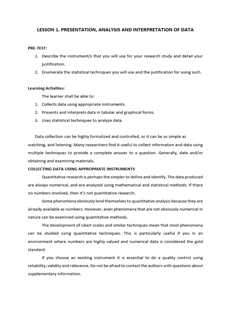 LESSON-1 | PDF | Survey Methodology | Statistics