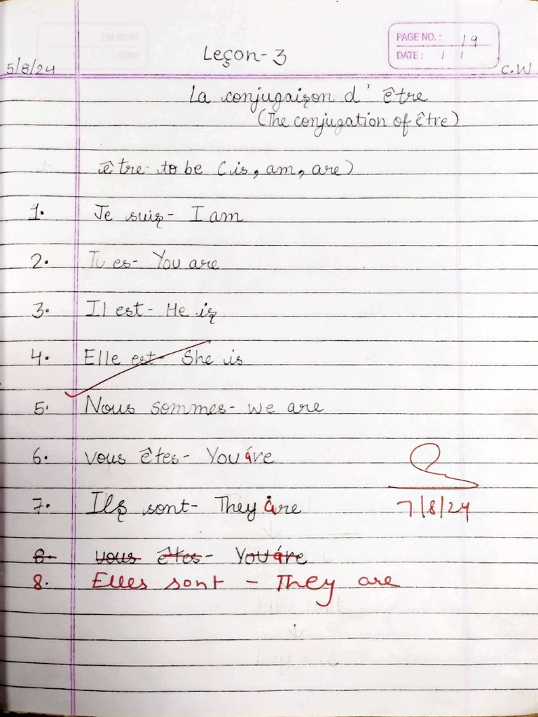 French Notebook Work | PDF