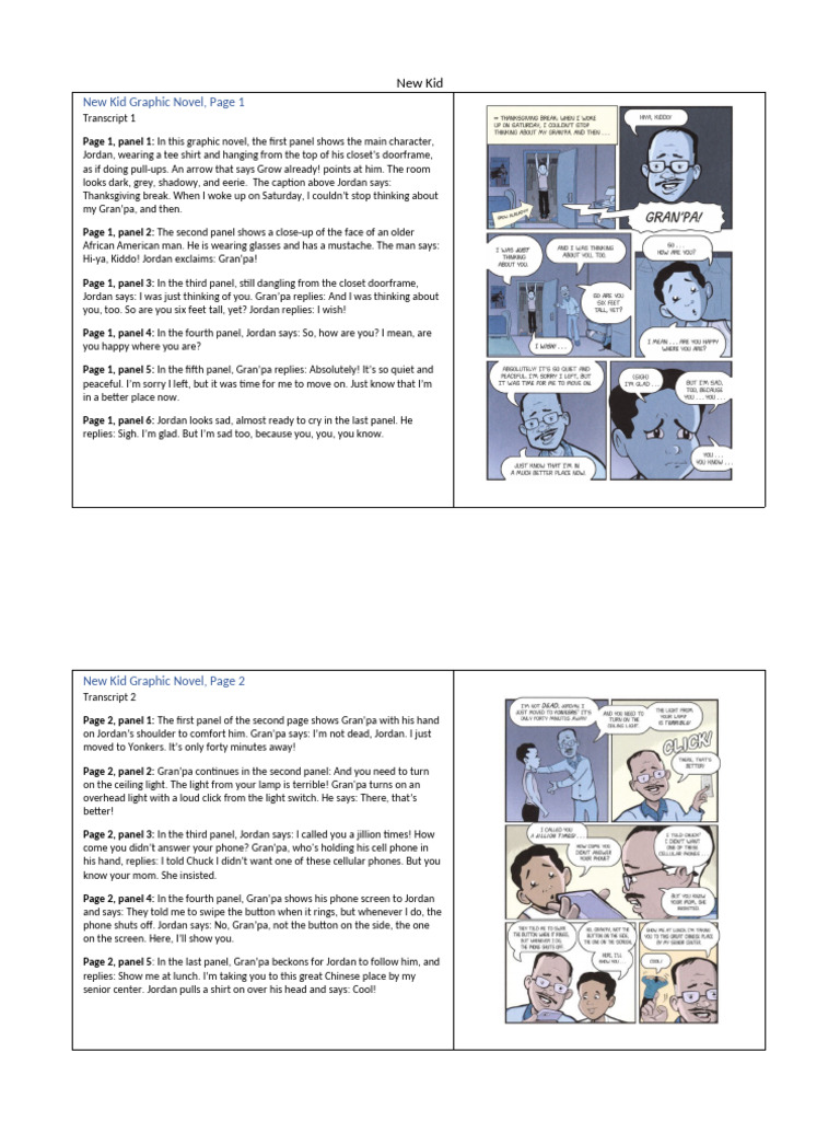 New Kid Graphic Novel Summary | PDF