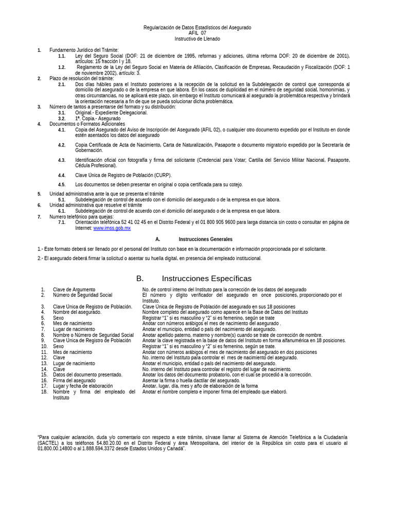 4884.59.59.2.instruc. de Llenado AFIL 07 | PDF