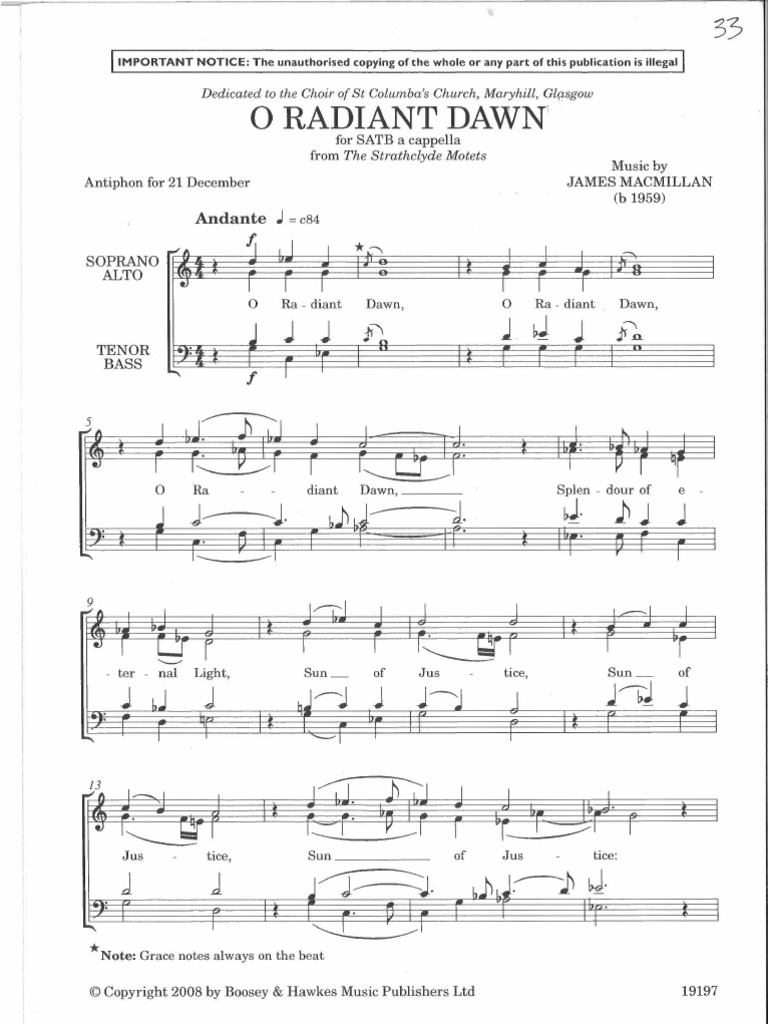MacMillan O Radiant Dawn | PDF