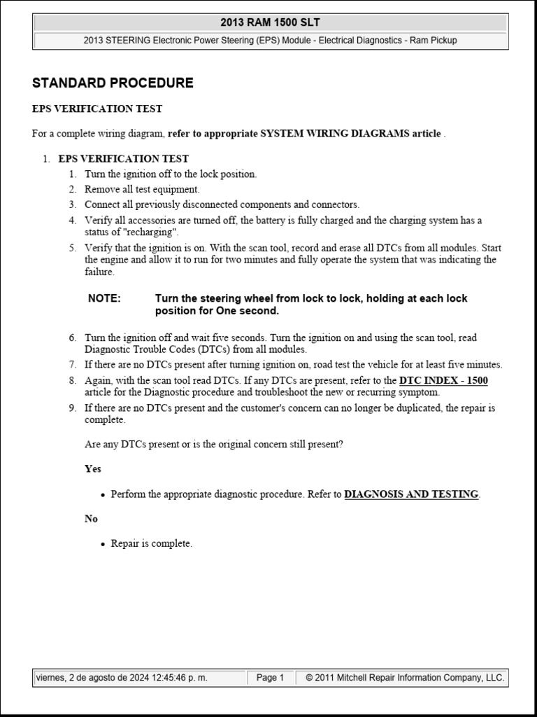 EPS Verification Test Procedure Guide | PDF