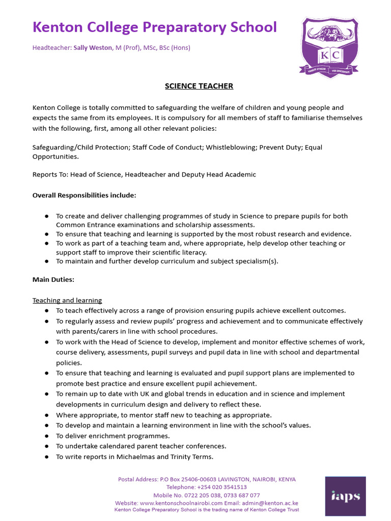 Teacher of Science June 2024 | PDF | Teachers | Curriculum