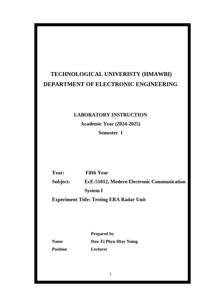 Radar Lab Instructios | PDF | Radar | Global Positioning System