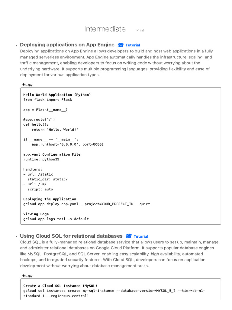 GoogleCloudFlatform_Intermediate | PDF | Cloud Computing | Databases