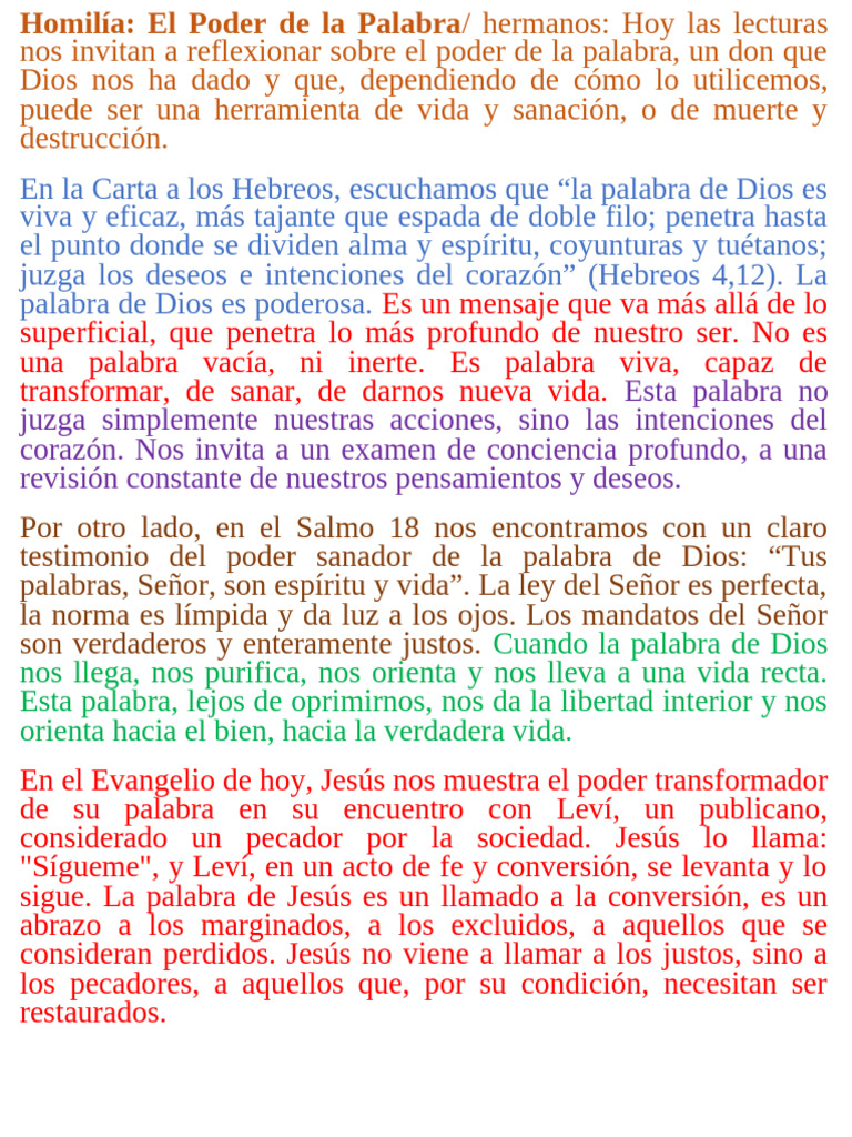 El Poder Transformador de la Palabra | PDF | Perdón | Amor