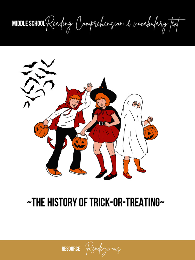 The History of Trick-Or-Treating : Reading Comprehension & Vocabulary ...