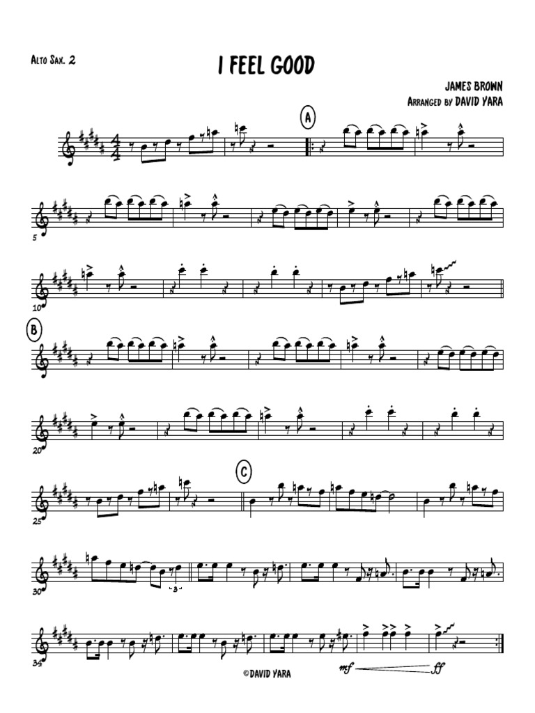 I FEEL GOOD SCORE - Alto Sax. 2 | PDF