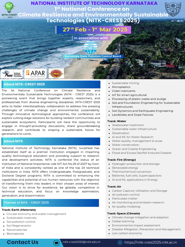 Nitk-crest - 2025 Brochure | PDF | Sustainability | Climate Change Mitigation