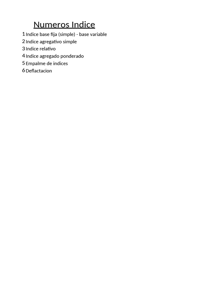 Numeros Indice Dia 1[1] | PDF