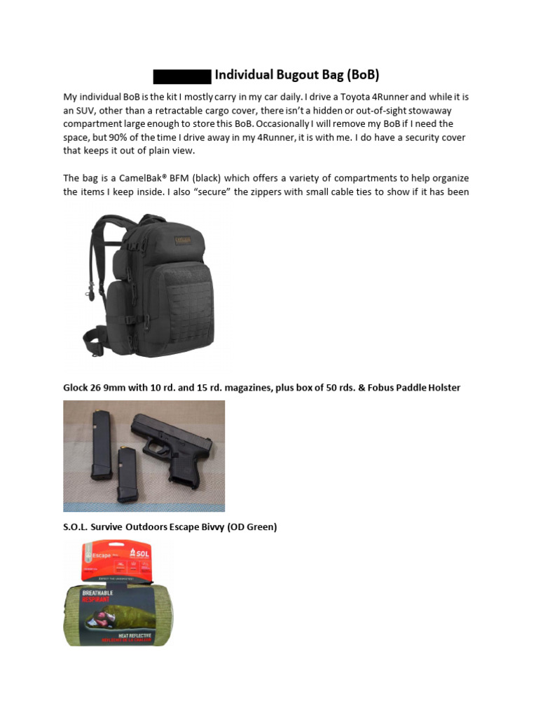 Complete Bugout Kits Ideas | PDF