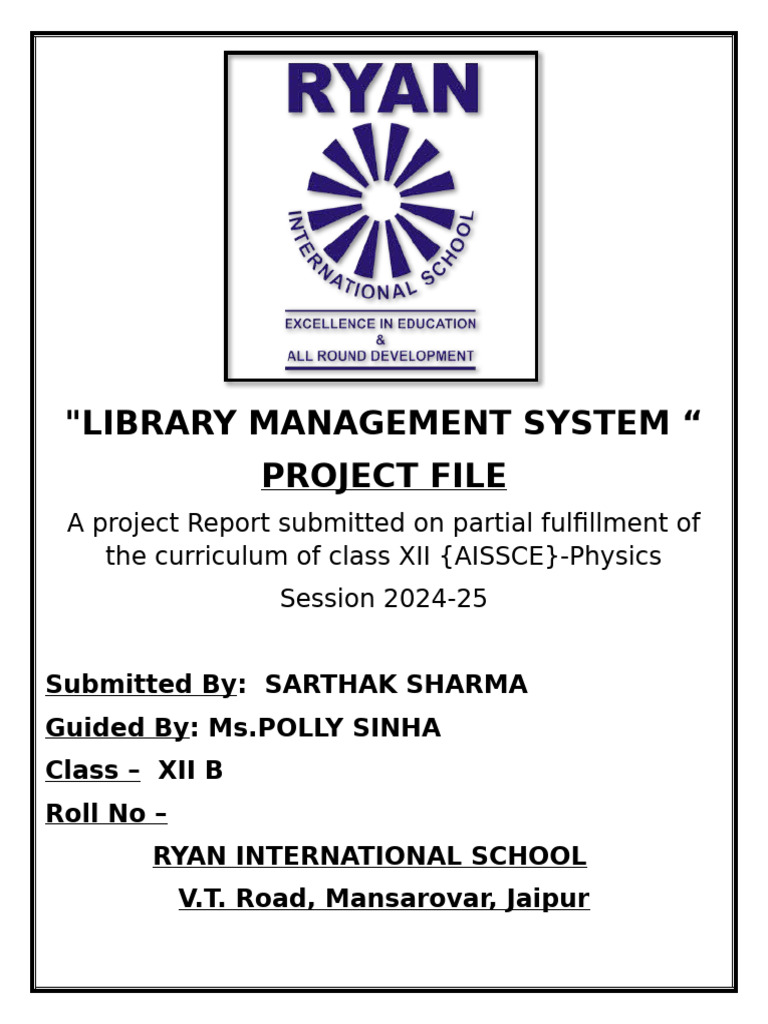 Library Management System[1] | PDF | My Sql | Databases