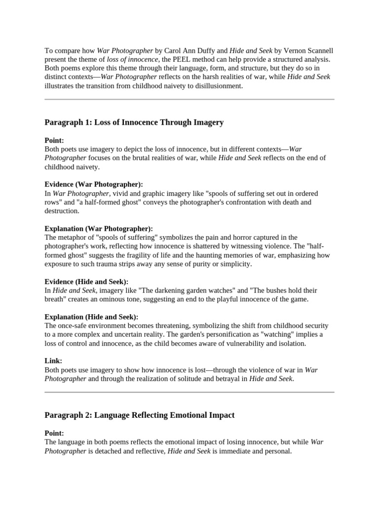 Comparing Loss of Innocence in Poetry | PDF | To Kill A Mockingbird ...