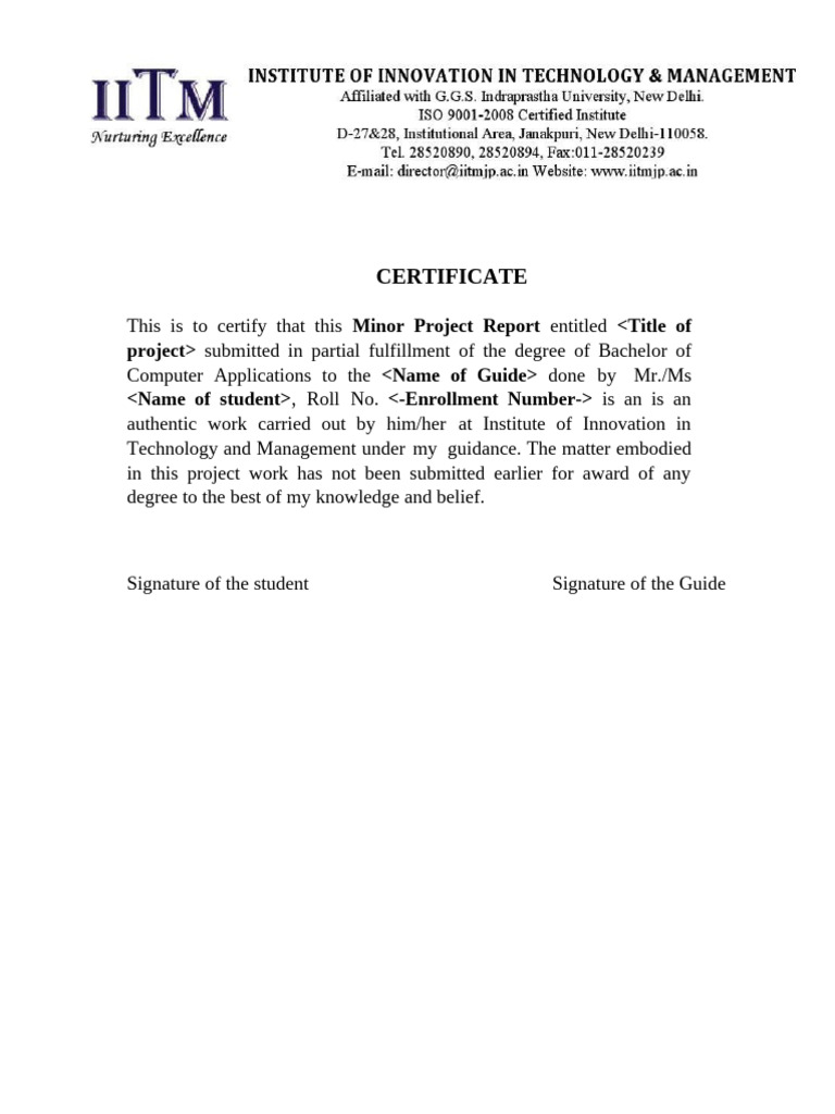 Certifcate Minor and Major 1 | PDF