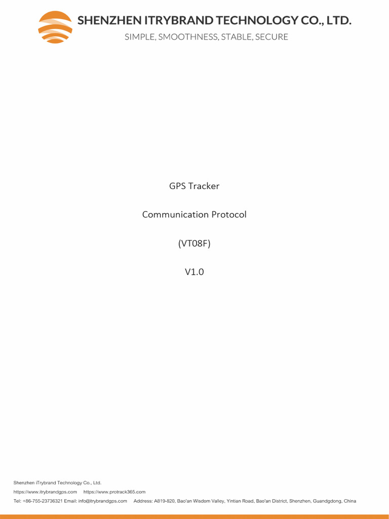 (VT08F)_V10Protrack protocol_20210527 | PDF | Network Packet | Global ...