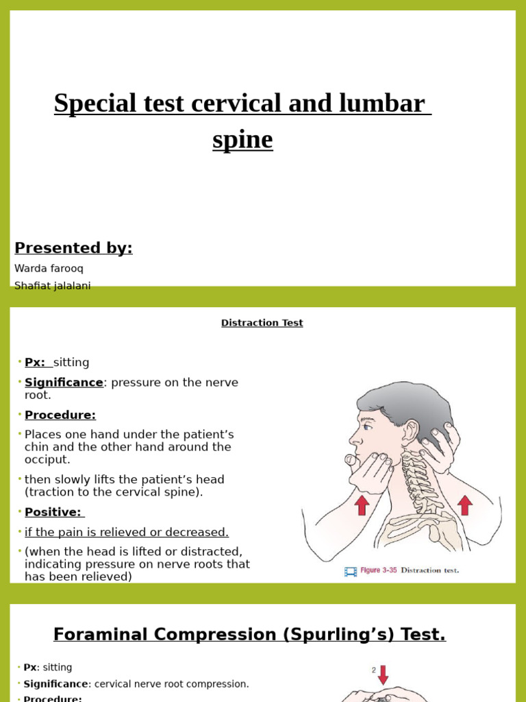 Special Test Cervical Spine | PDF | Anatomical Terms Of Motion | Human Leg