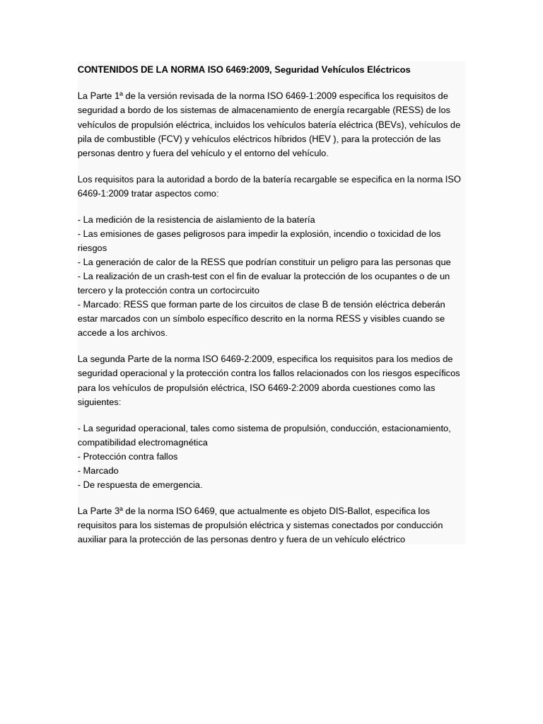 Contenidos de La Norma Iso 6469 Ve | PDF
