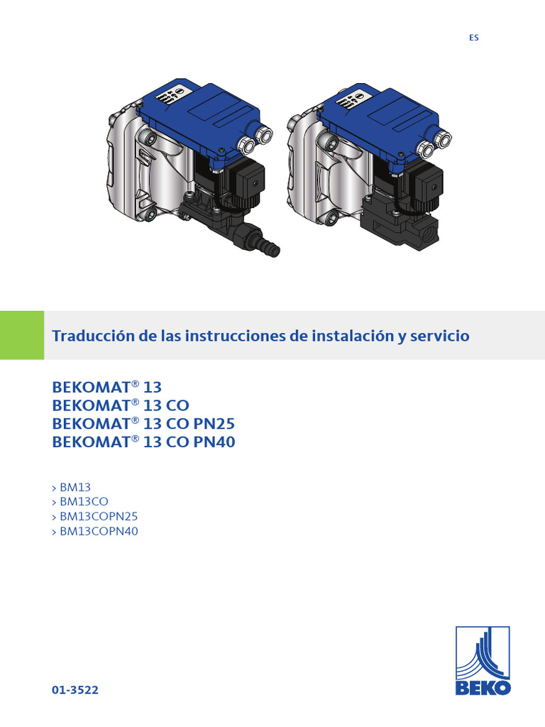 Bekomat 13 Ba 01-3522 Es 00 00 | PDF | Ingenieria Eléctrica | Gases