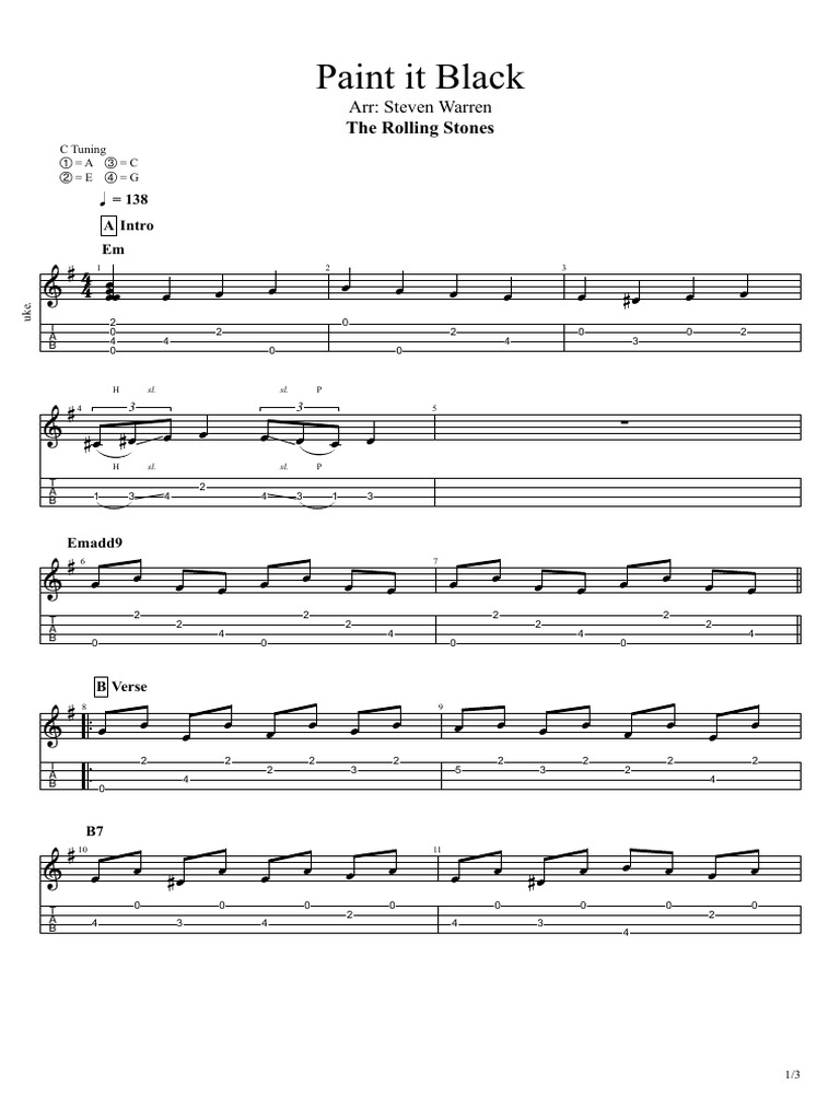 Paint it Black TAB | PDF | Songs