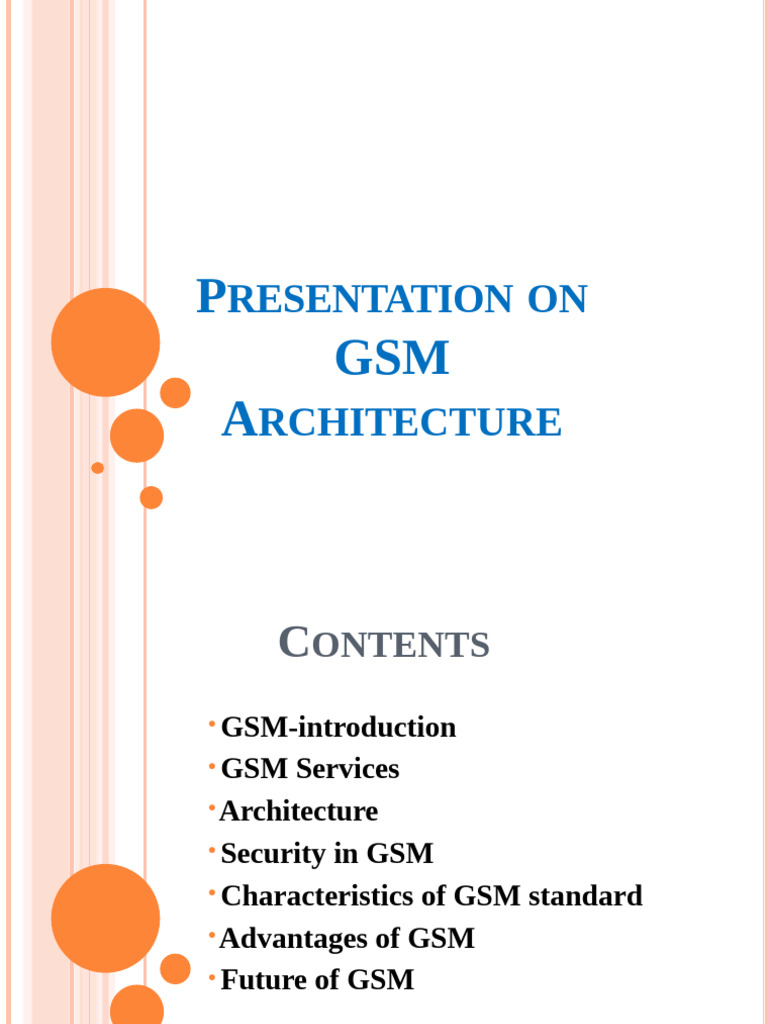 Overview of GSM Architecture and Services | PDF | Information And ...