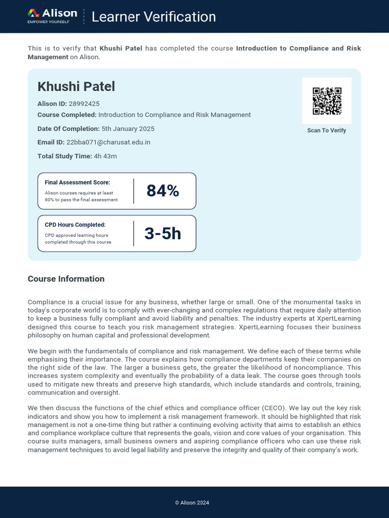 Learner Verification 5875 28992425 | PDF