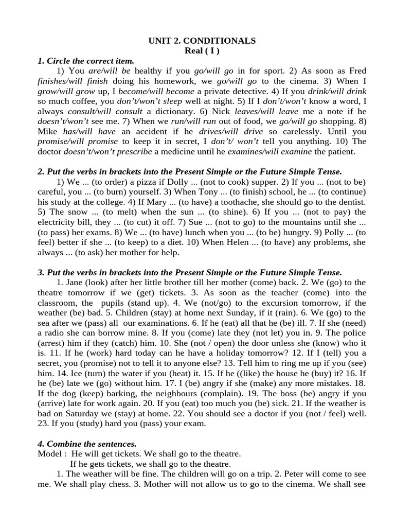 Conditionals Pdf