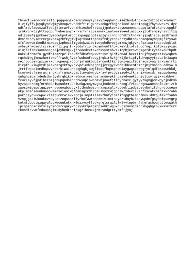 Random Character Sequence Document | PDF